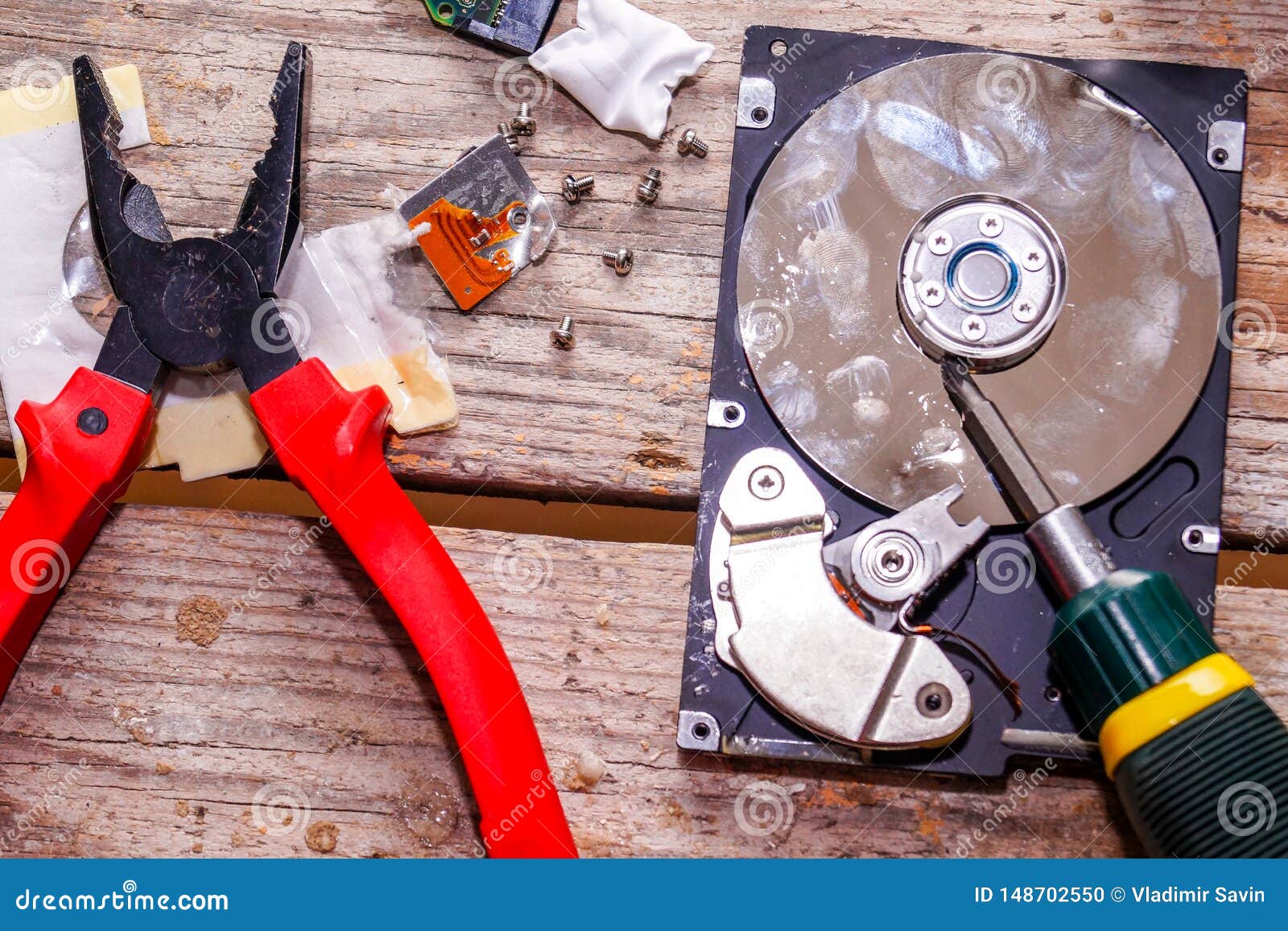 A Man Breaks a Computer Using Locksmith Tools Stock Photo - Image of ...