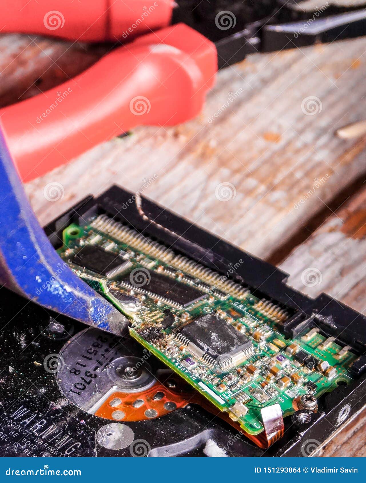 A Man Breaks a Computer Using Locksmith Tools Stock Photo - Image of ...