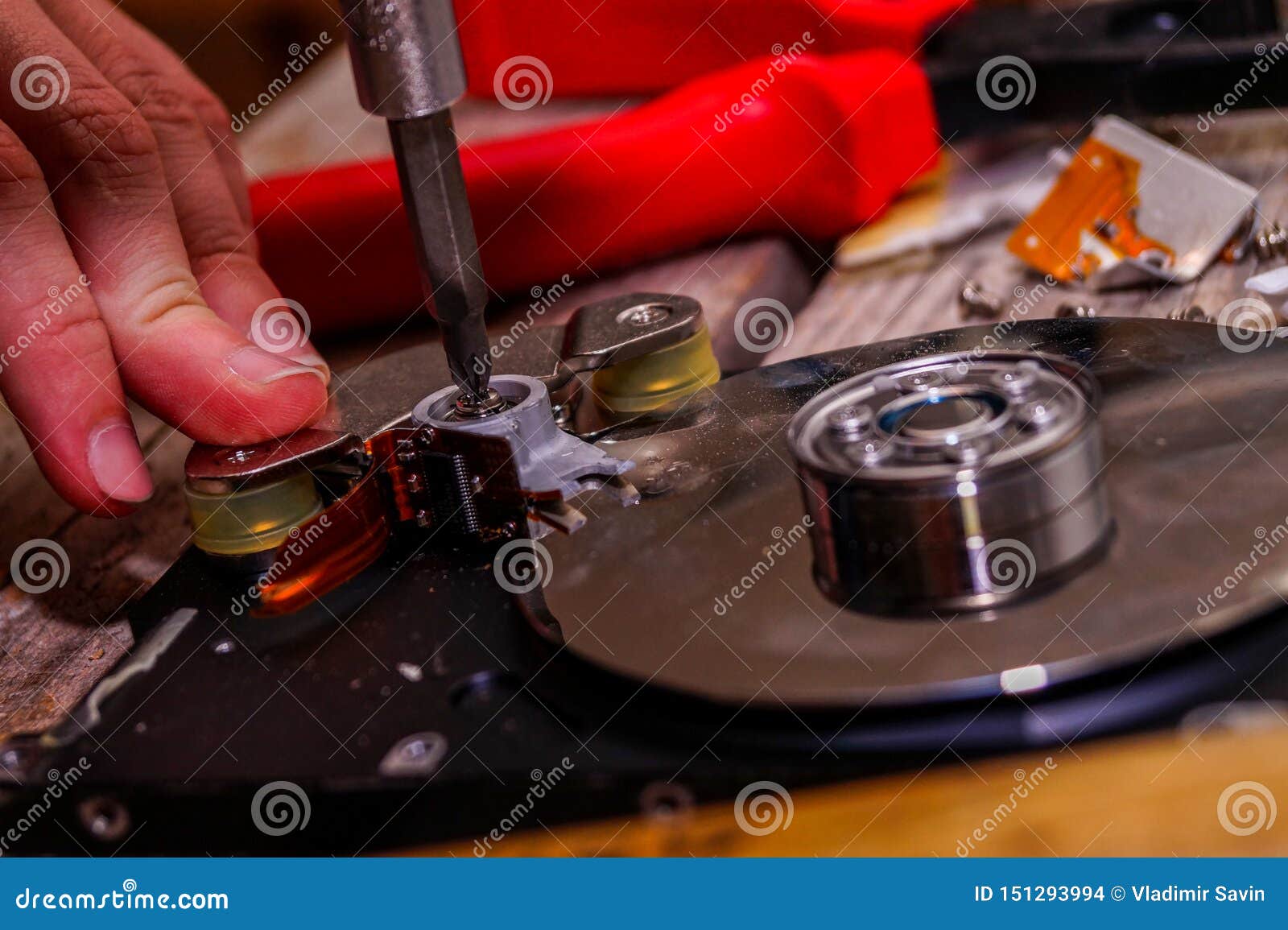 A Man Breaks a Computer Using Locksmith Tools Stock Photo - Image of ...