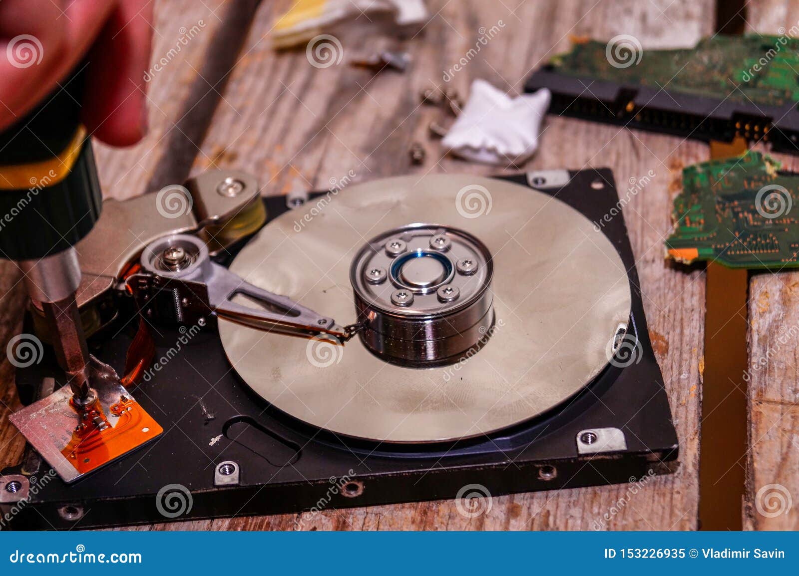 A Man Breaks a Computer Using Locksmith Tools Stock Image - Image of ...