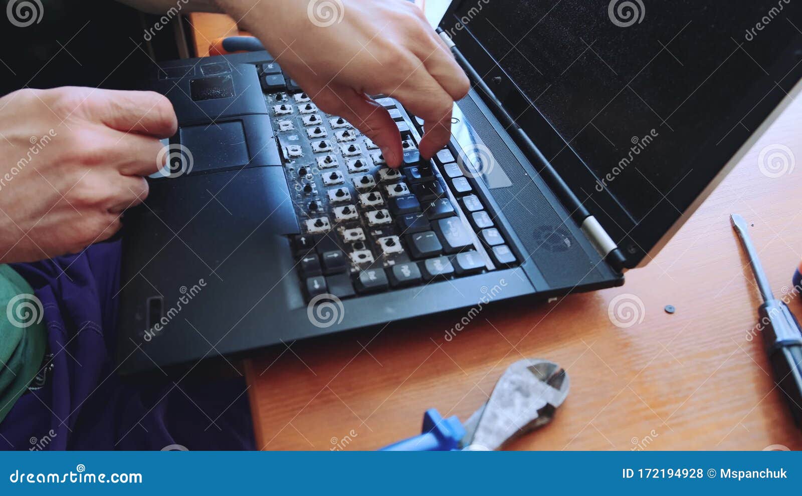 Man Breaks the Keys of a Computer Keyboard. Stock Footage - Video of ...