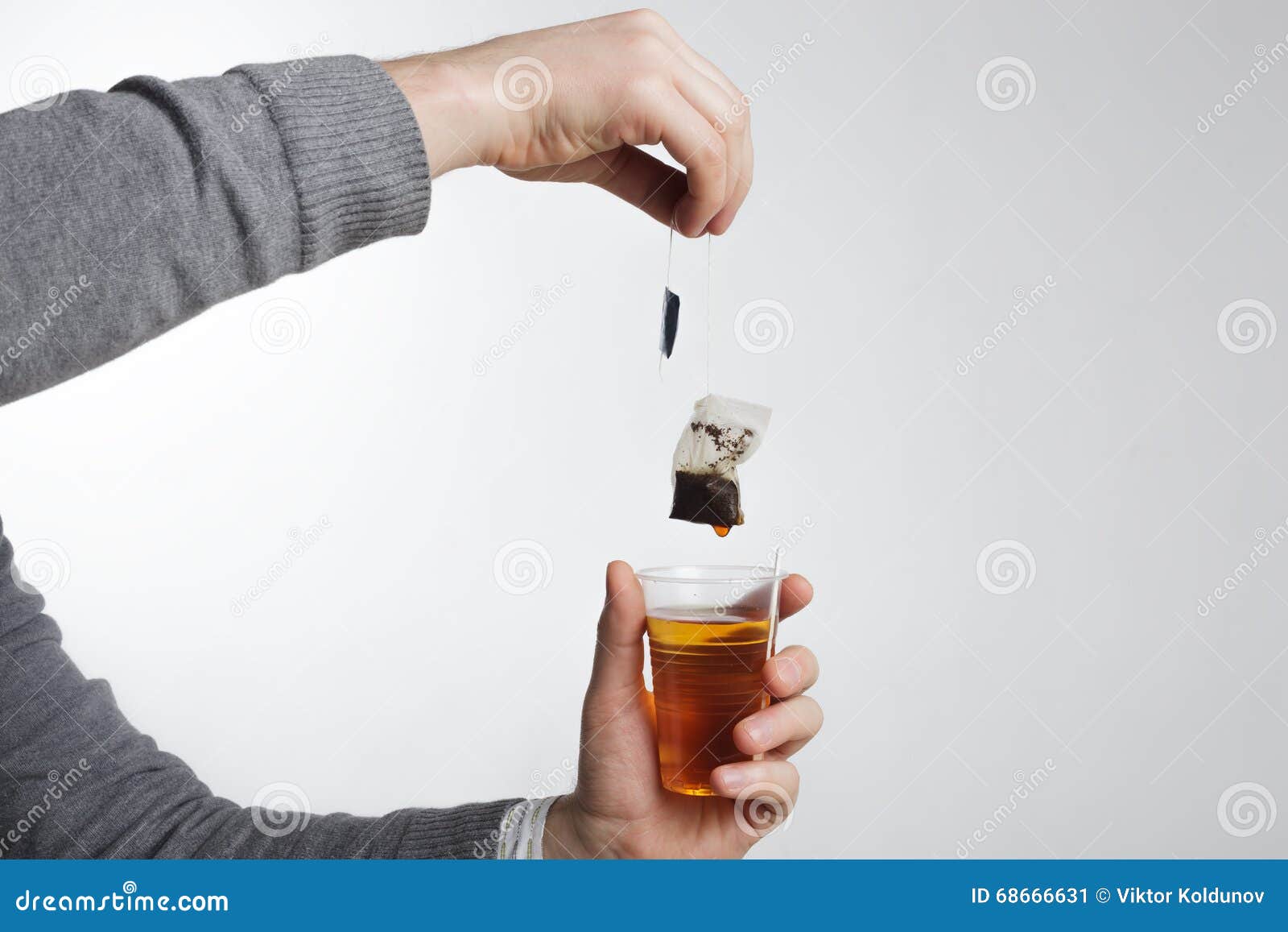 Man brew tea bag. stock image. Image of manager, lunch - 68666631