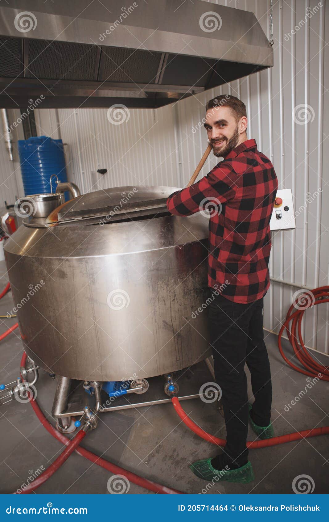 Man Brewing Beer at His Brewery Stock Photo - Image of industrial ...