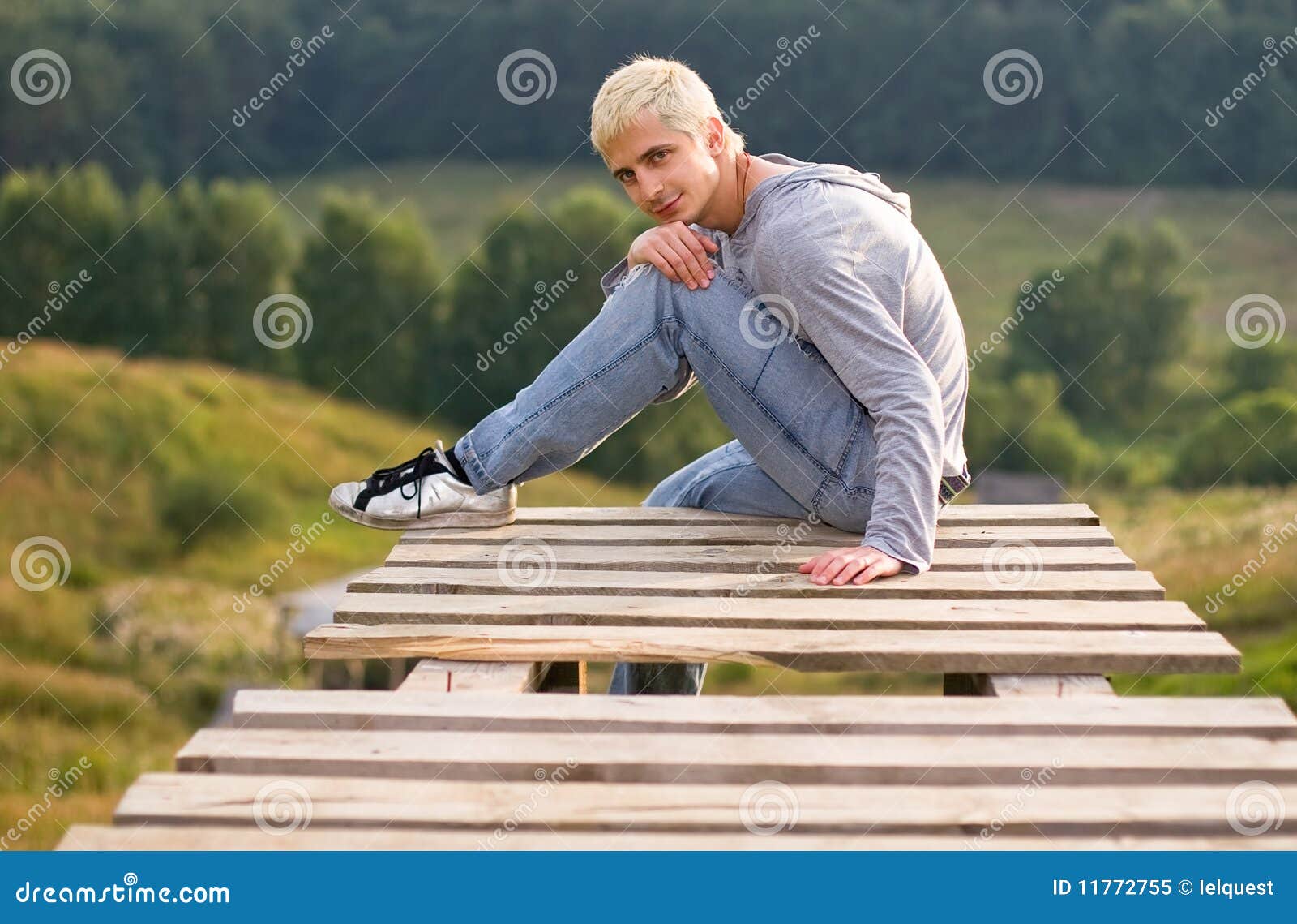 Man bridge stock image. Image of satisfaction, grass - 11772755