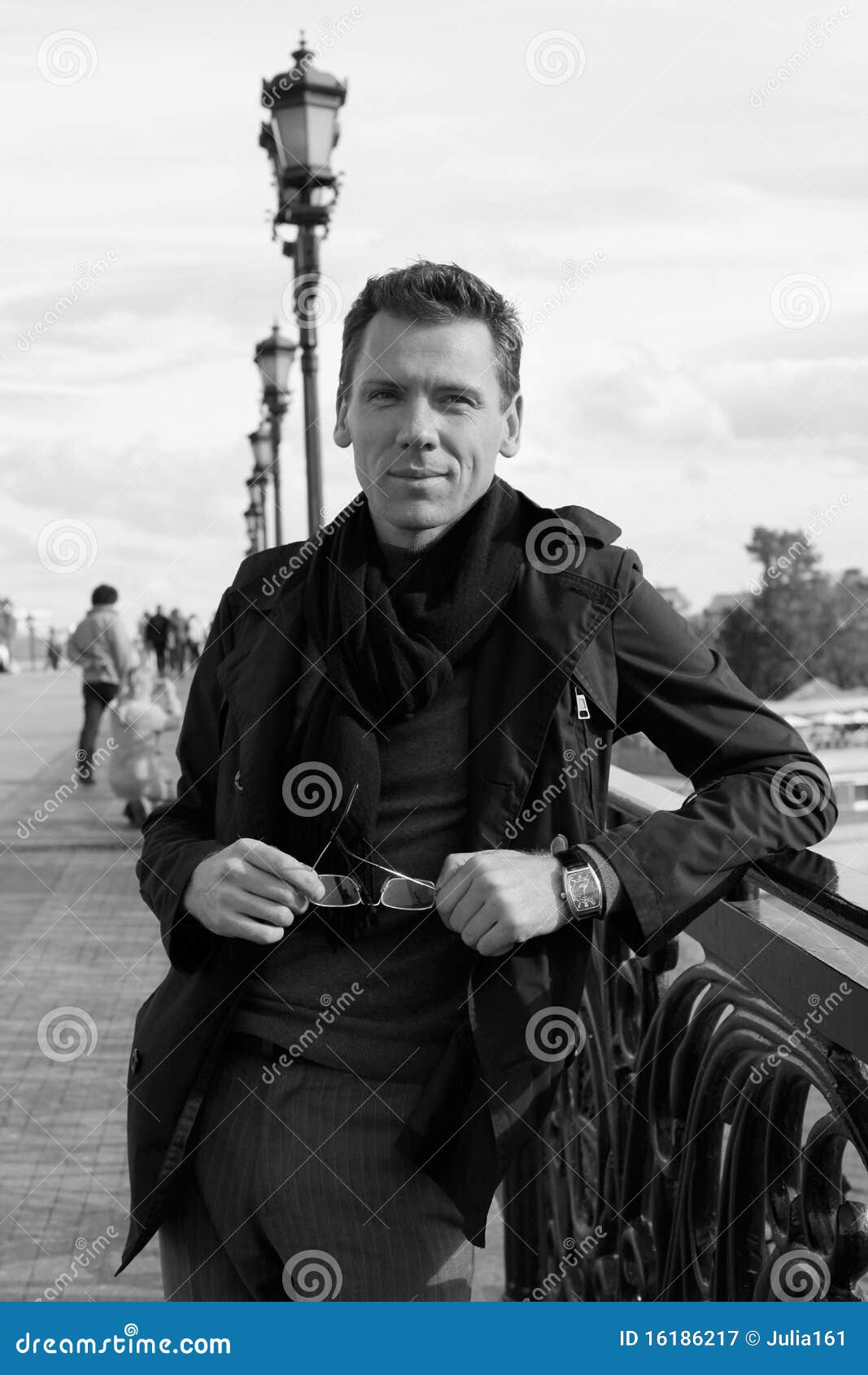 Man on bridge stock image. Image of hair, face, casual - 16186217