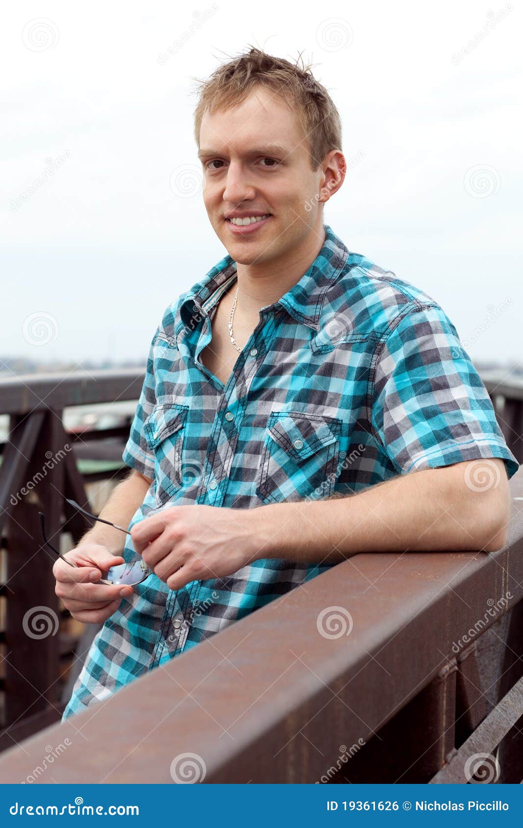 Man on Bridge stock photo. Image of casual, outside, caucasian - 19361626