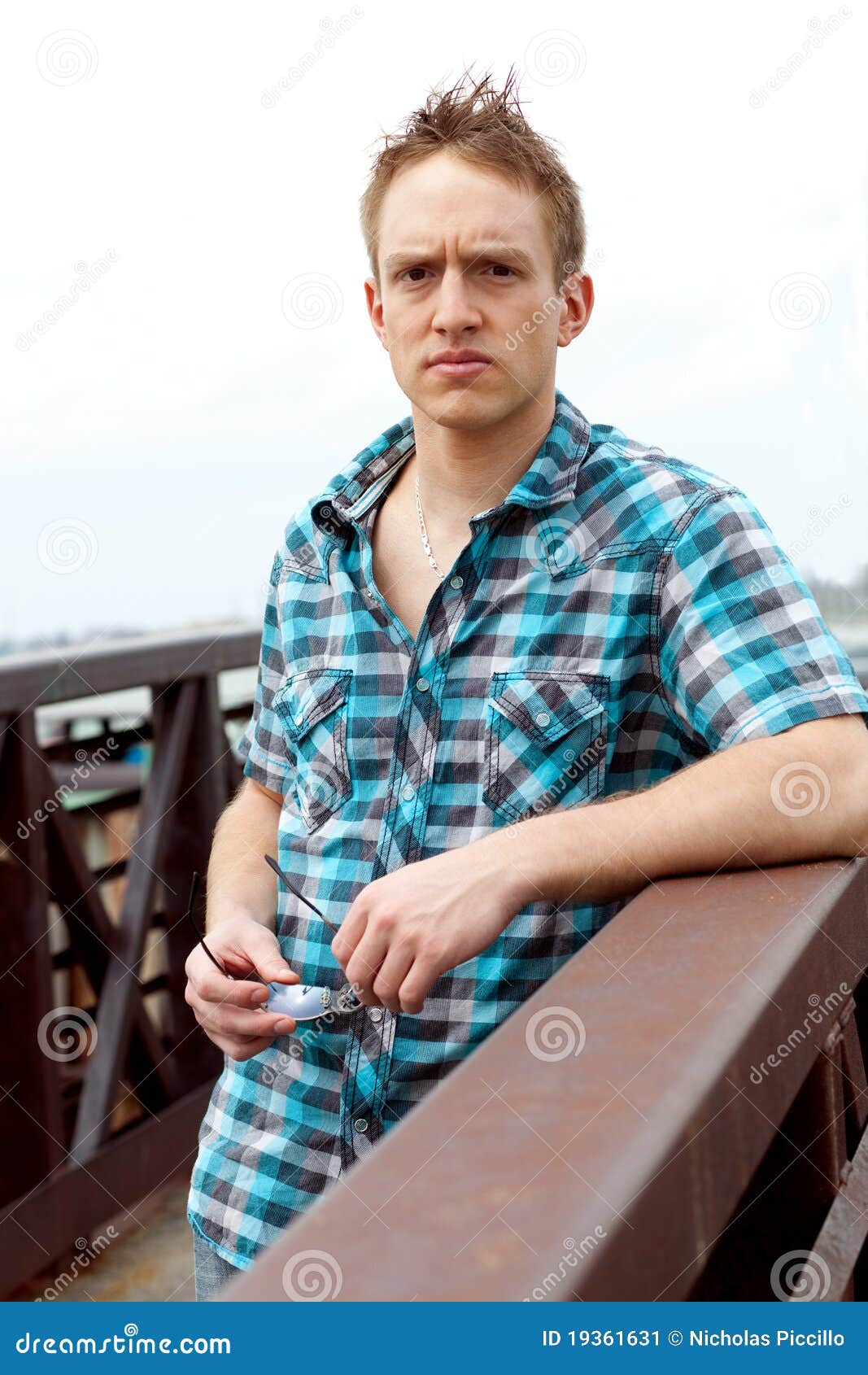 Man on Bridge stock image. Image of outdoor, adult, standing - 19361631