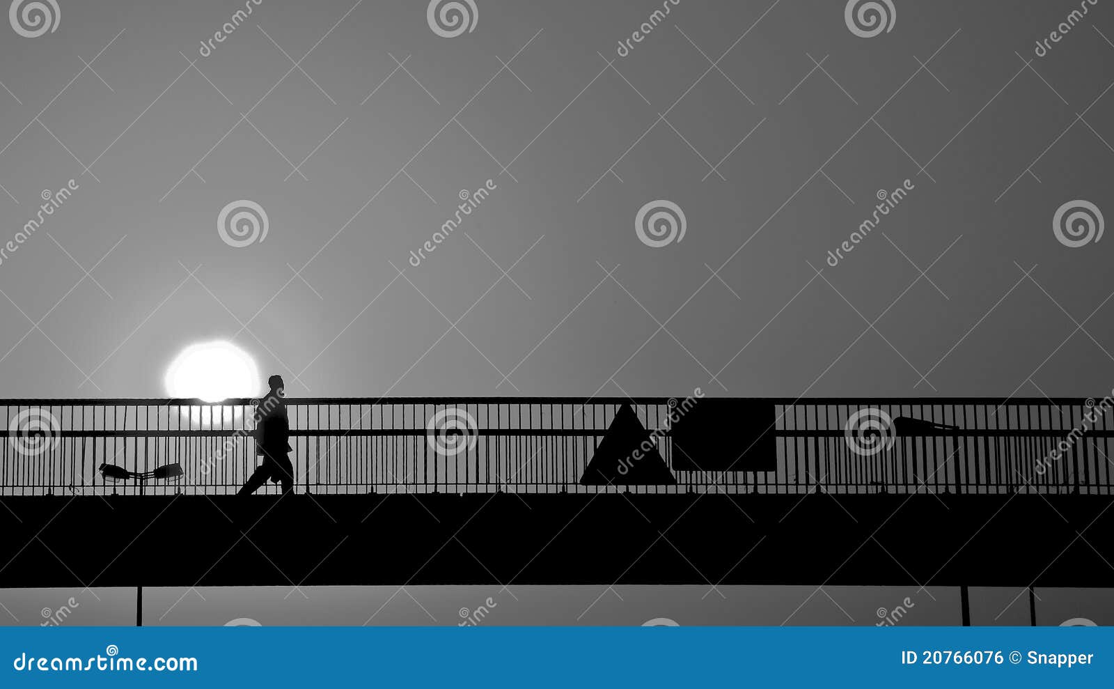 Man on Bridge stock photo. Image of rail, bridge, white - 20766076