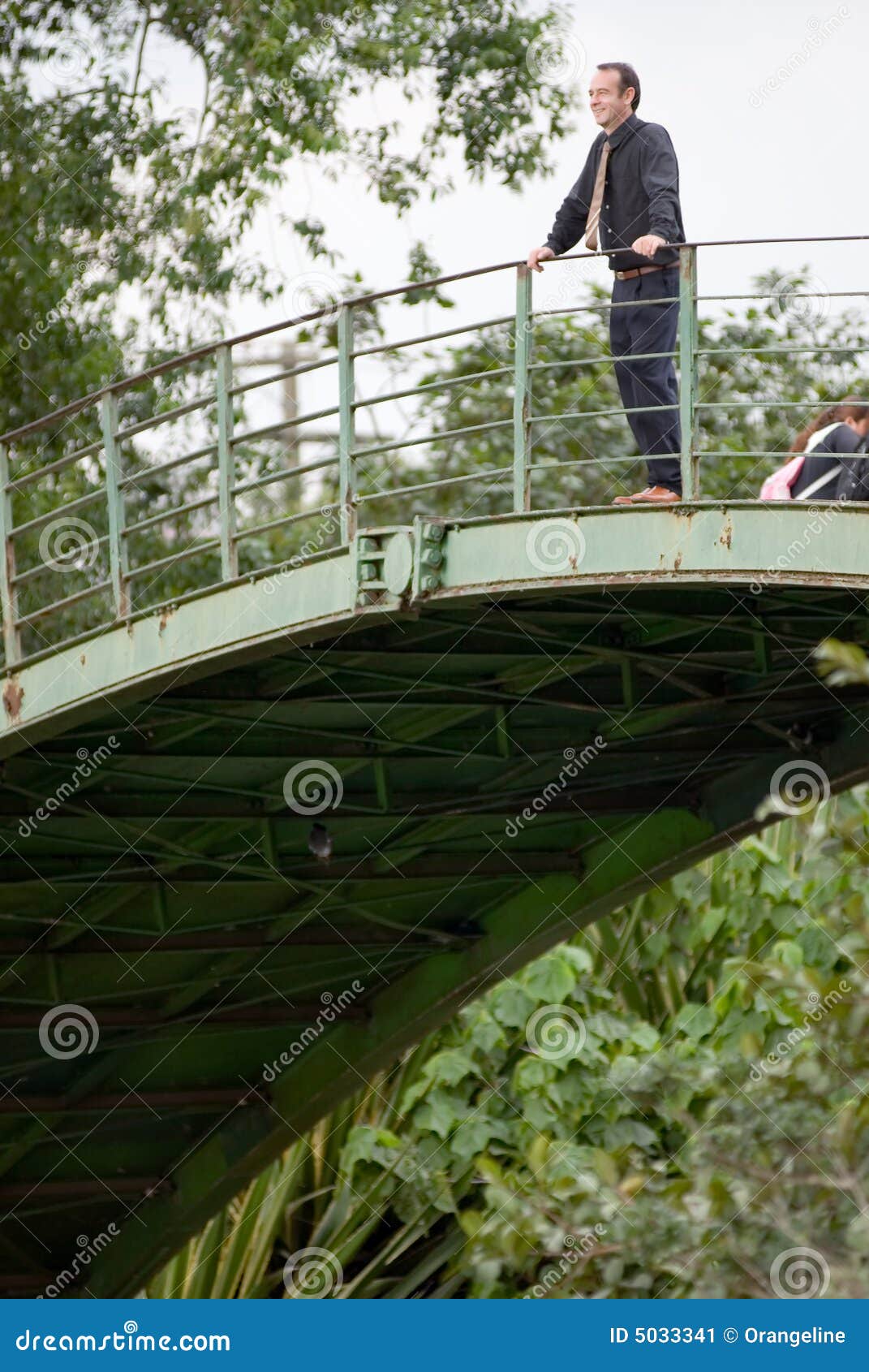 Man on Bridge stock image. Image of bridge, river, outdoors - 5033341