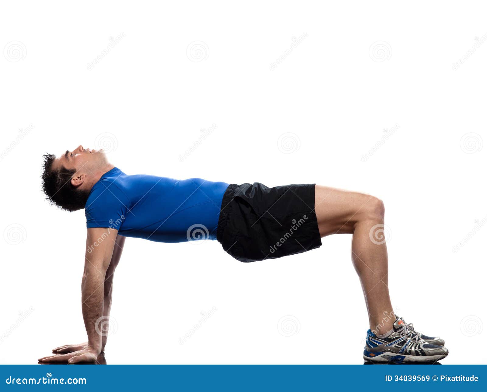Man Bridge Position Worrkout Posture Stock Image - Image of aerobics ...