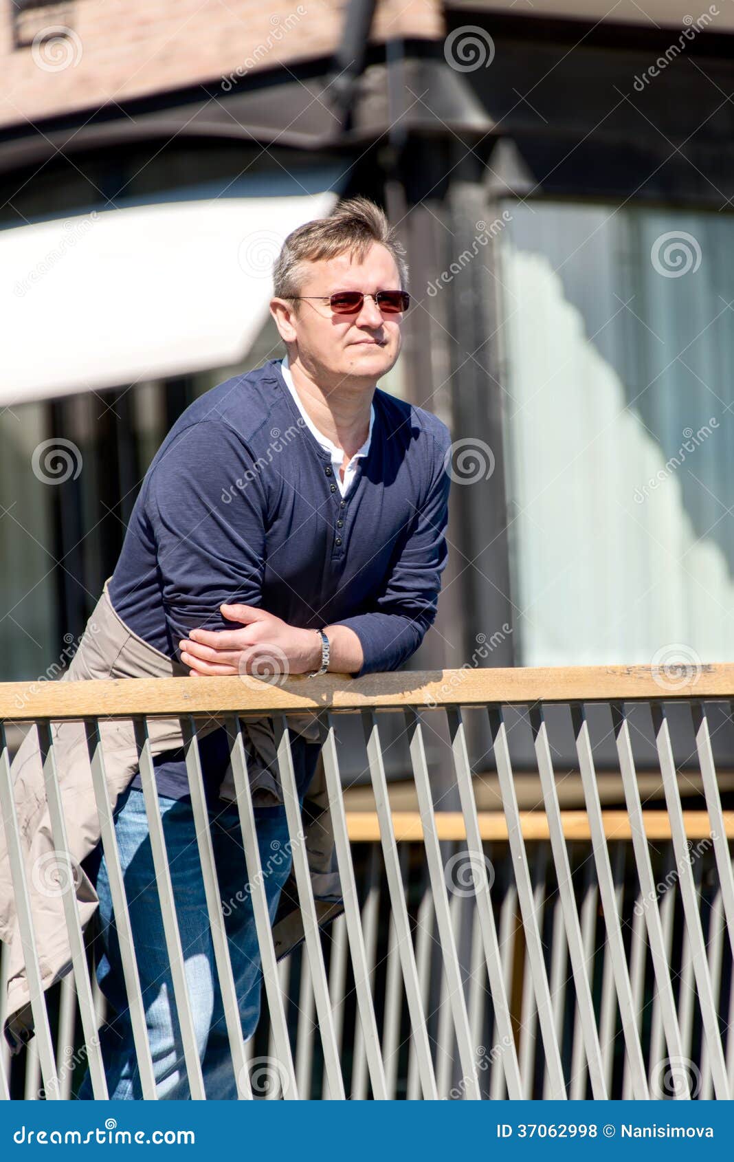 Man on bridge stock photo. Image of place, city, tourist - 37062998