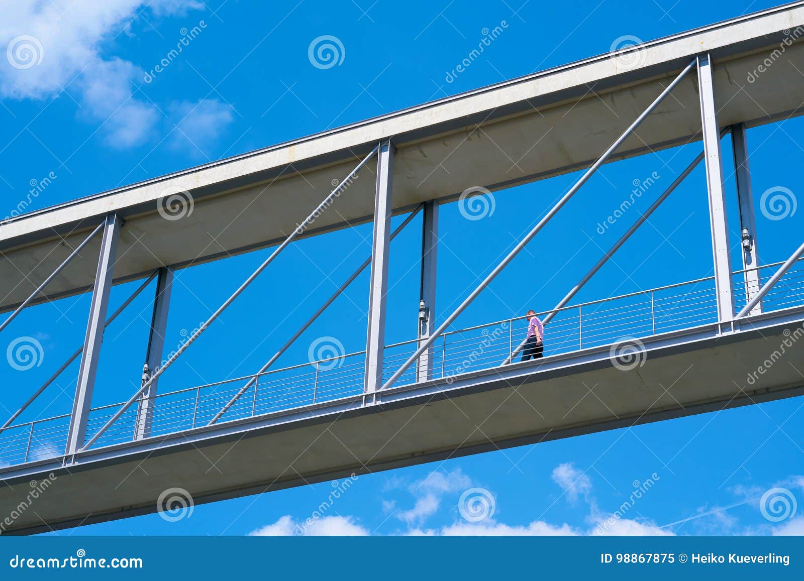 Man on a bridge editorial image. Image of traversal, human - 98867875