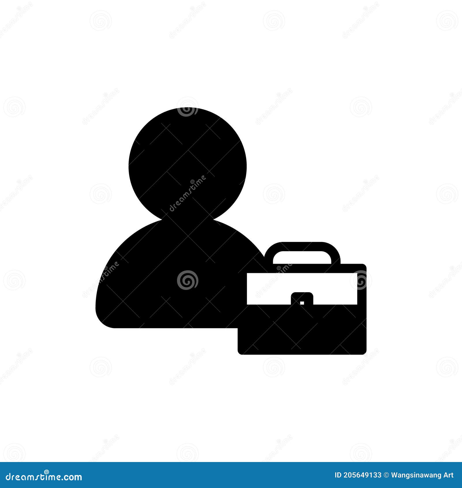 Man and Brief Case Flat Icon Vector Illustration Stock Vector ...