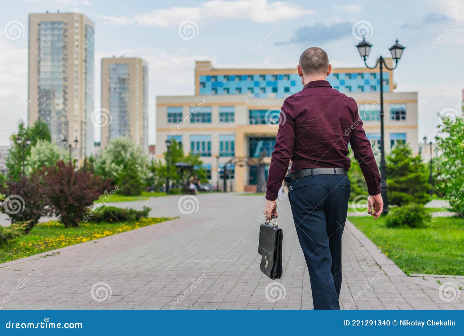 Man with a Briefcase Going To Work Stock Photo - Image of male, city ...