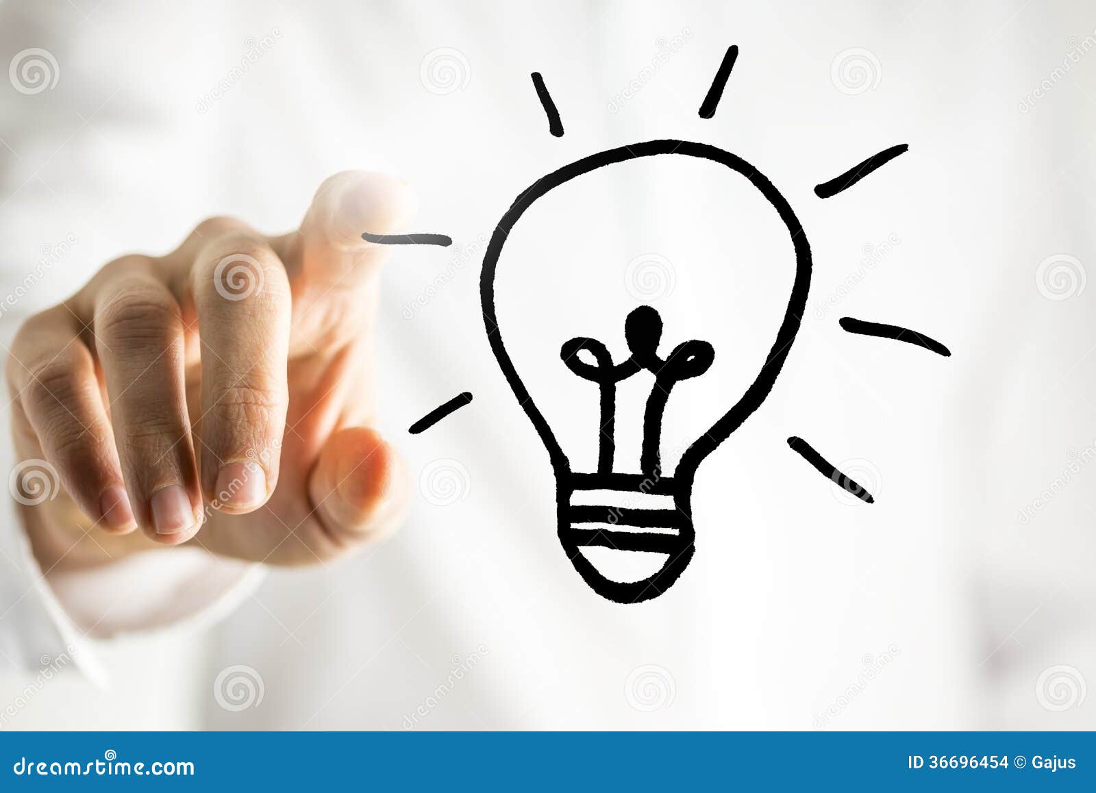 Man with a Bright Idea - a Light Bulb Stock Photo - Image of ...