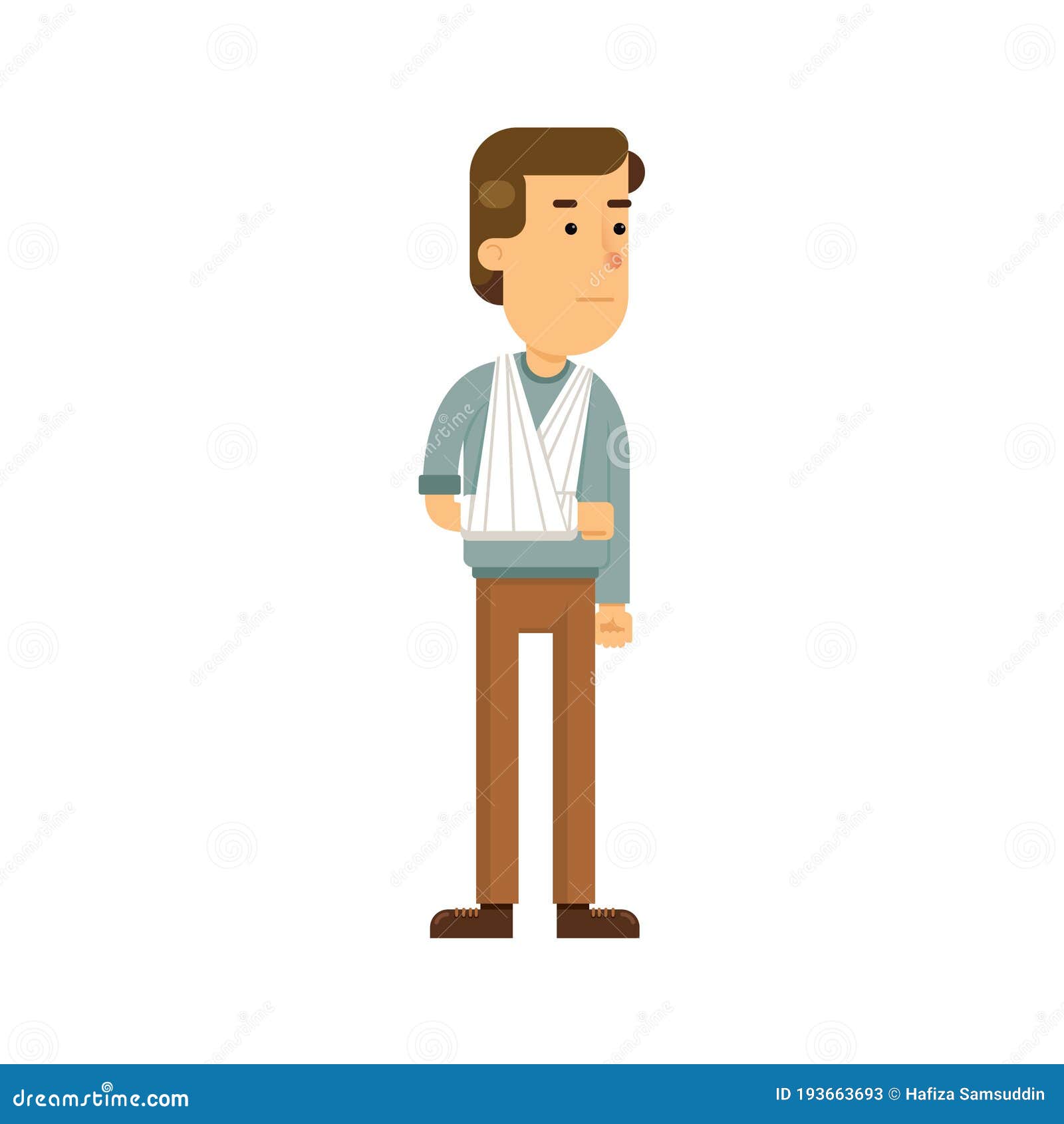 Man with Broken Arm. Vector Illustration Decorative Design Stock Vector ...