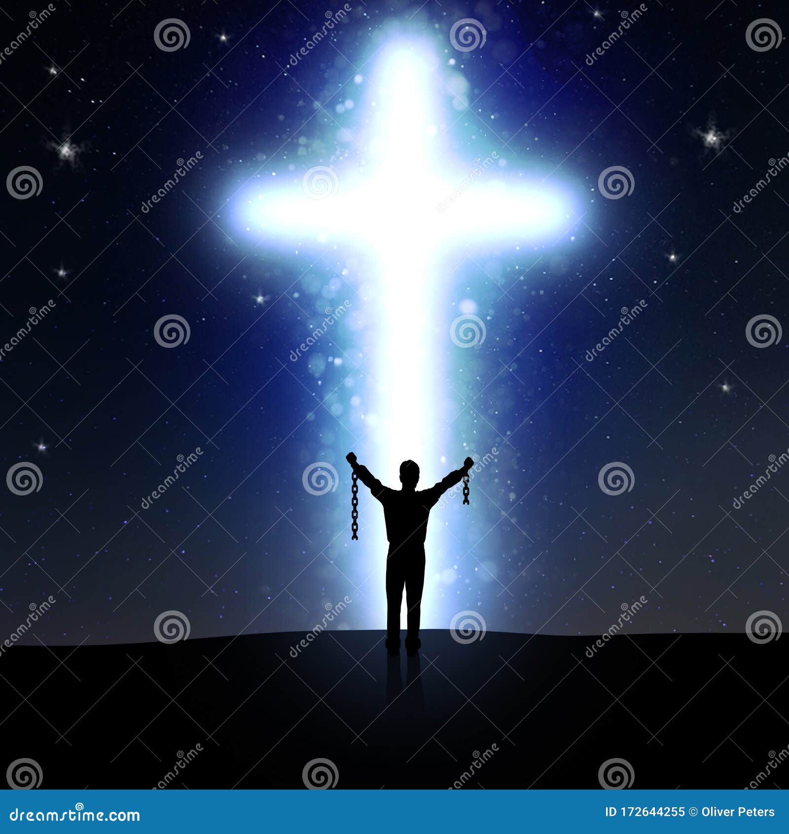 Man with broken chains stock image. Image of freedom - 172644255