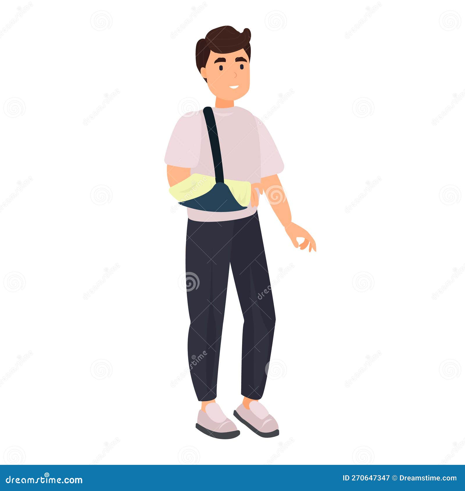 Man with Broken Hand Flat Icon. Colored Vector Element from Disabled ...
