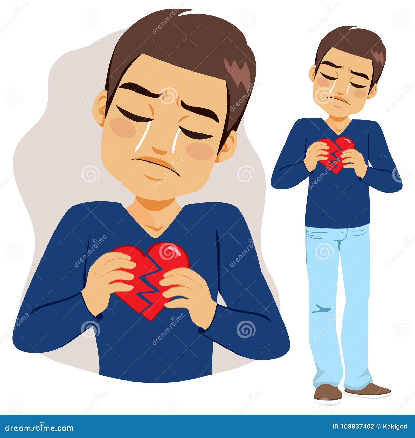 Man Broken Heart stock vector. Illustration of emotion - 108837402