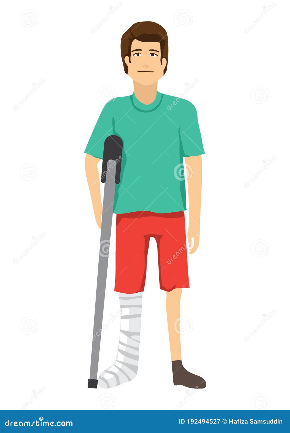 Man with Broken Leg Concept. Vector Illustration Decorative Design ...