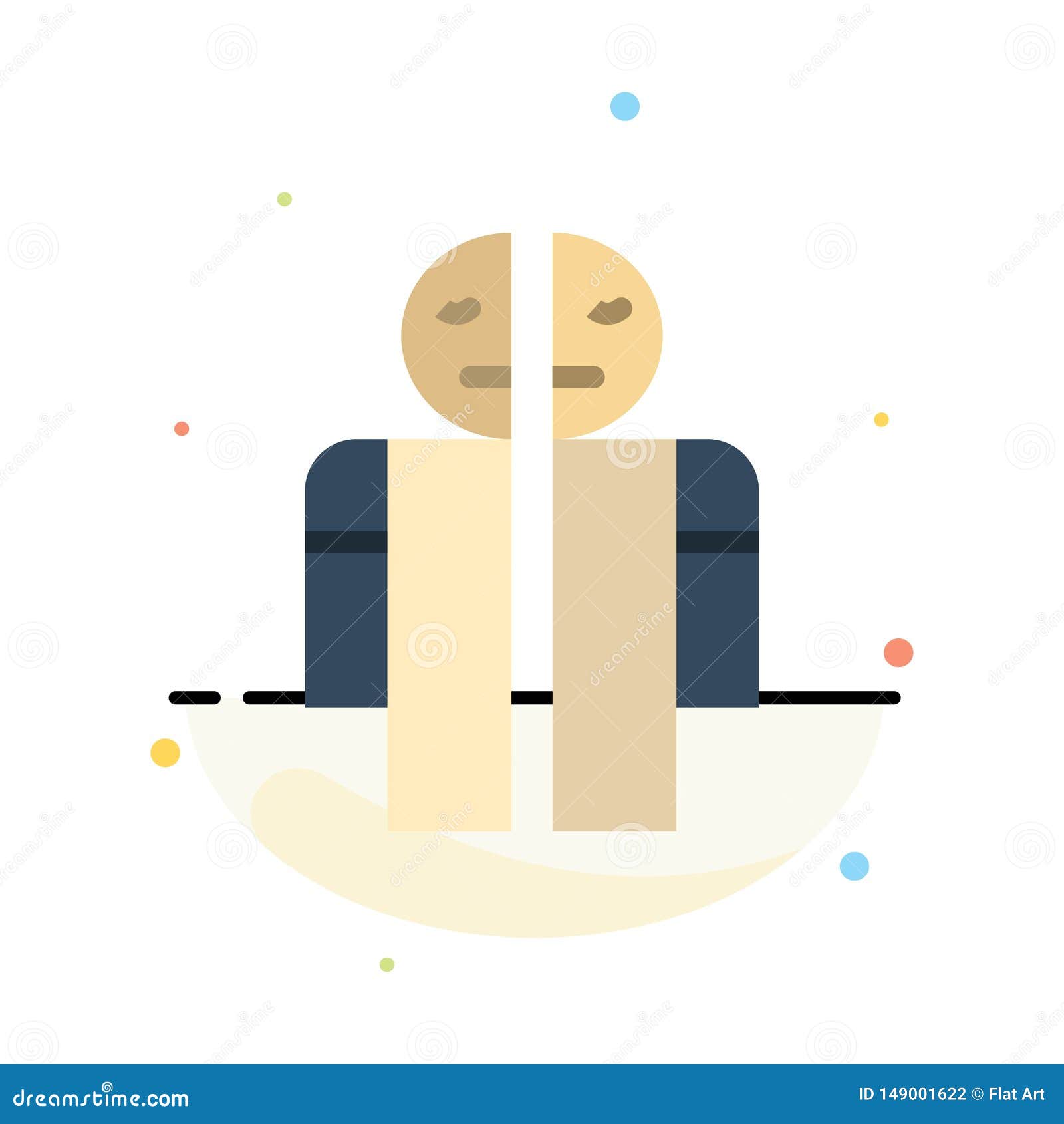 Man Broken, Broken, Medical, Human Abstract Flat Color Icon Template ...