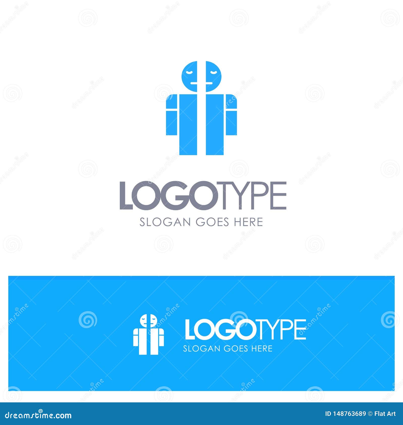 Man Broken, Broken, Medical, Human Blue Solid Logo with Place for ...