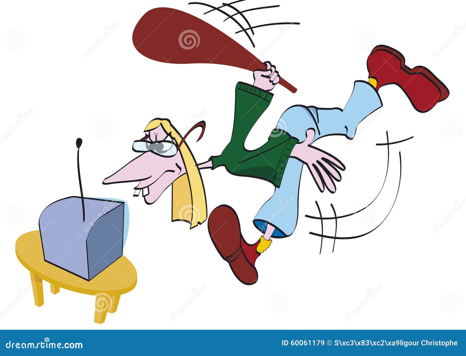 Man broken television stock vector. Illustration of broken - 60061179