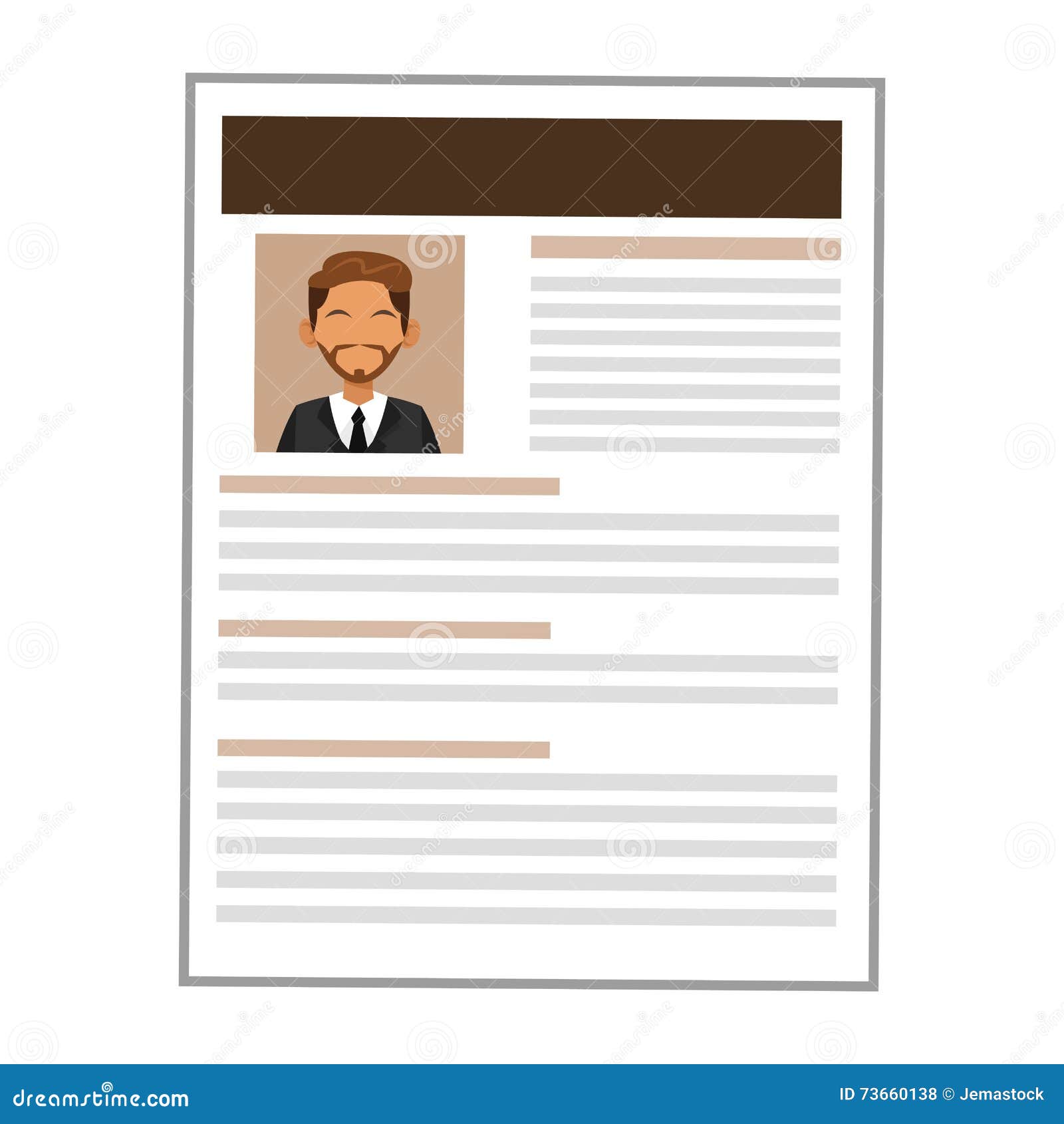 Man Brown Curriculum Vitae Icon Stock Illustration - Illustration of ...