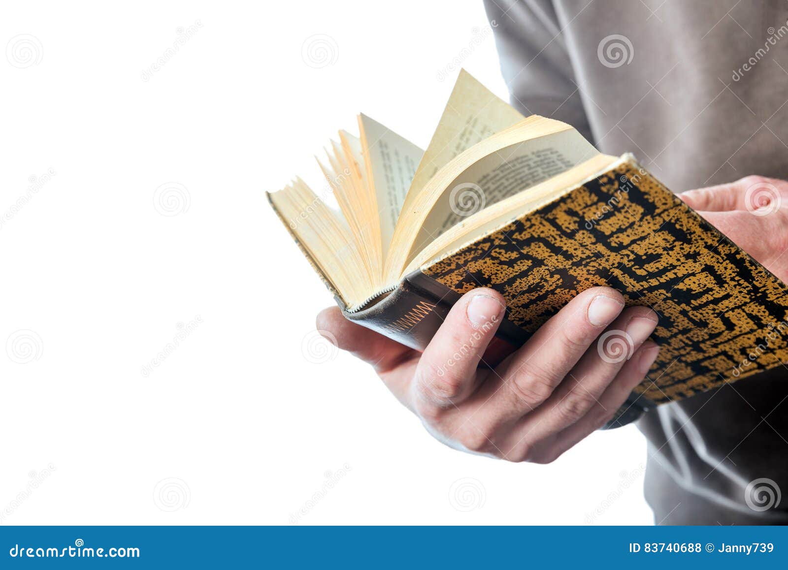 Man is browsing a book stock photo. Image of hands, reading - 83740688