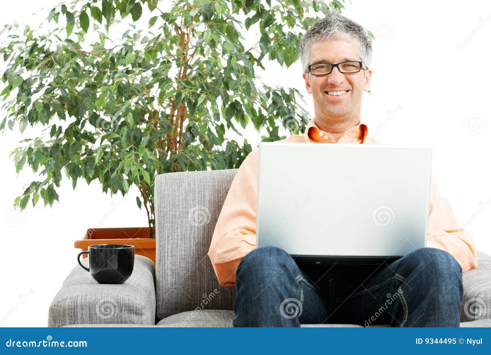 Man browsing internet stock image. Image of adult, email - 9344495