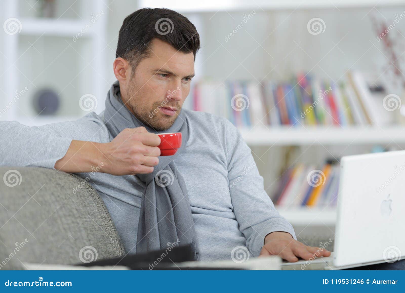 Man browsing the internet stock photo. Image of electronic - 119531246