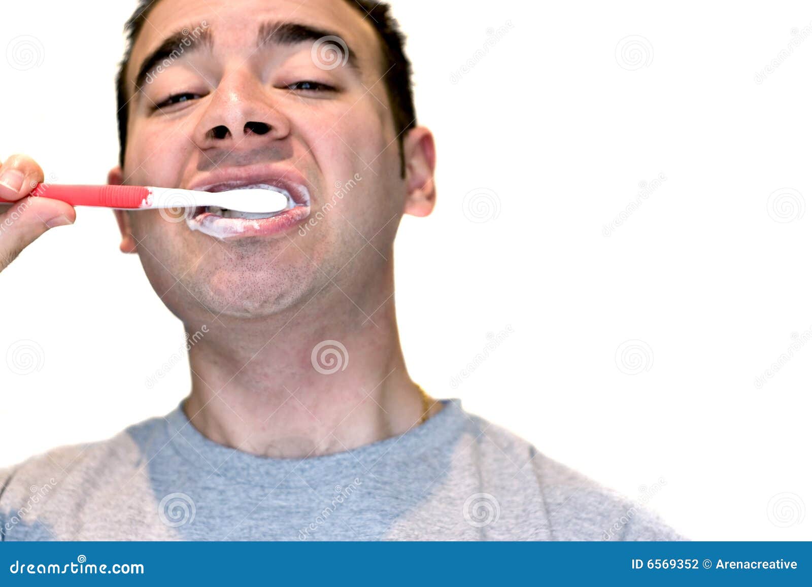 Man Brushing His Teeth stock photo. Image of funny, morning - 6569352