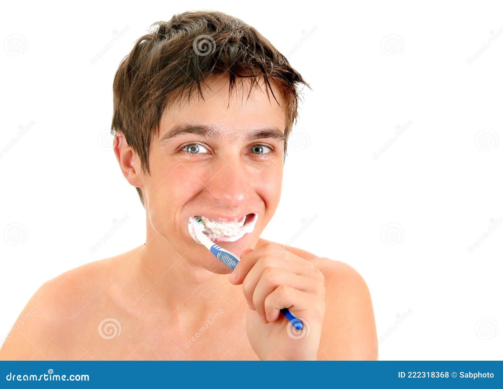 Man Brushing a Teeth stock photo. Image of human, hygiene - 222318368