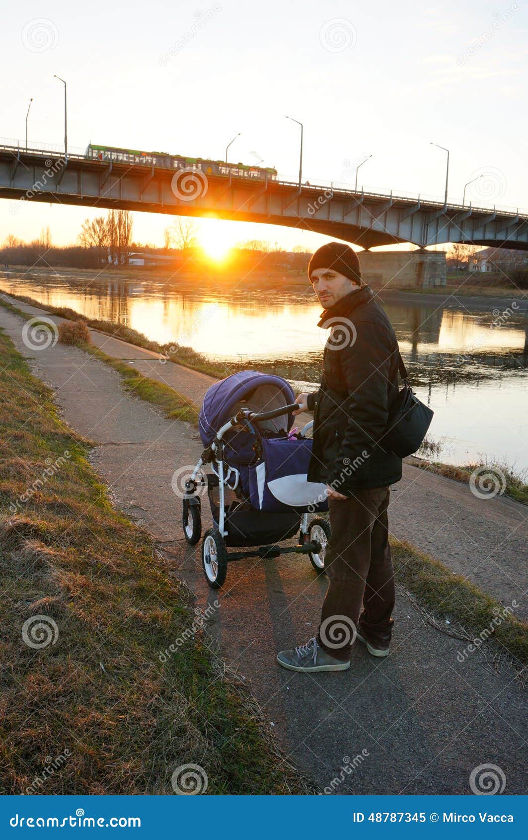 Man and buggy stock image. Image of path, buggy, baby - 48787345