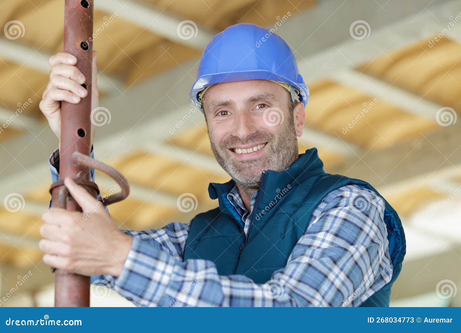 Man Builder Fixing Metal Structure Stock Image - Image of heating ...