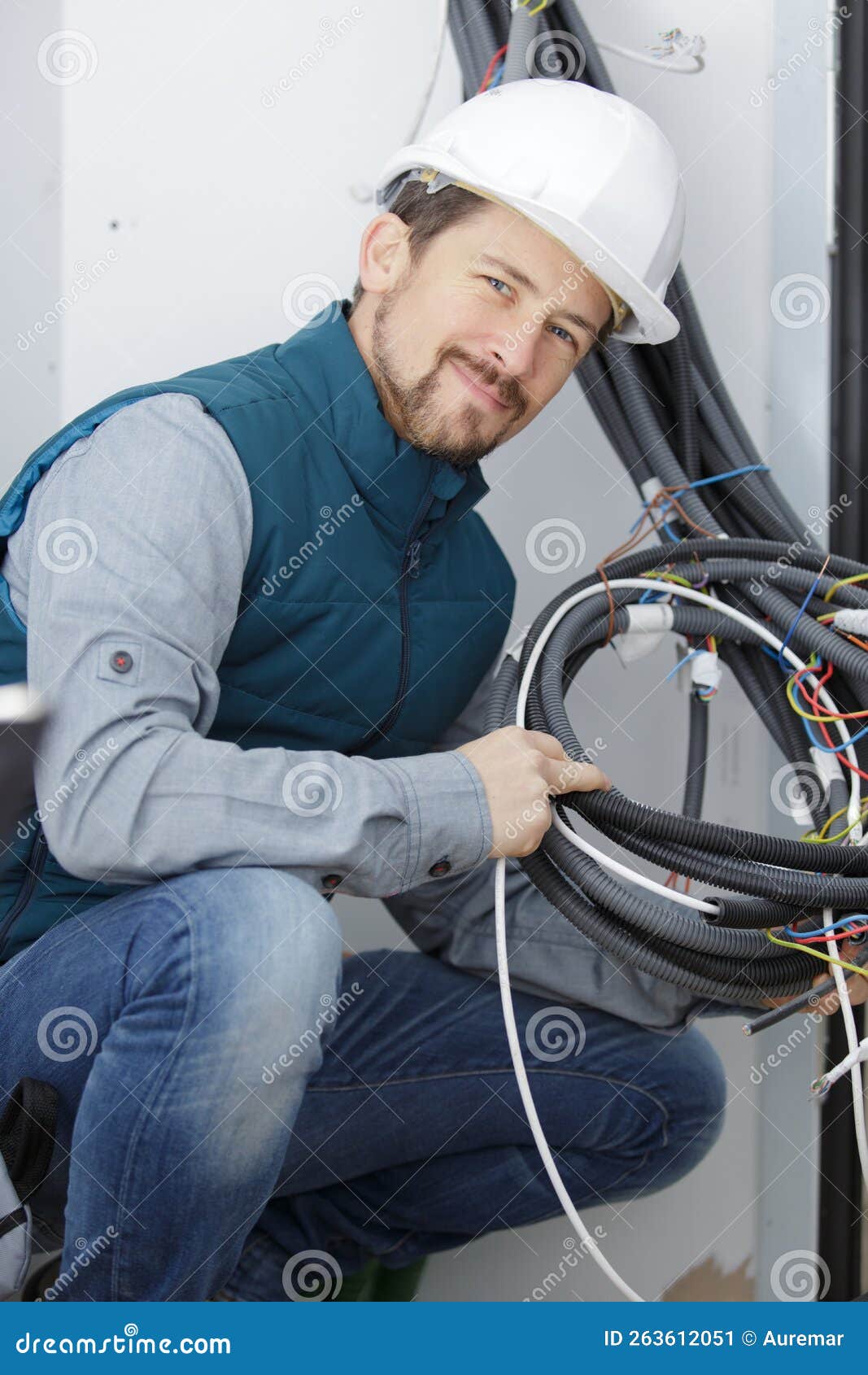 Man Builder Hands Holding Metal Wires Stock Image - Image of metallic ...