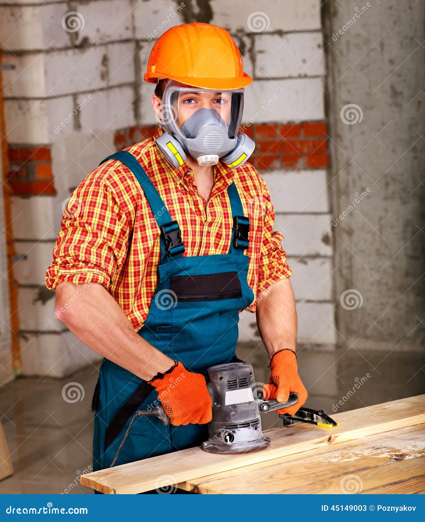 Man in builder helmet . stock image. Image of constructor - 45149003