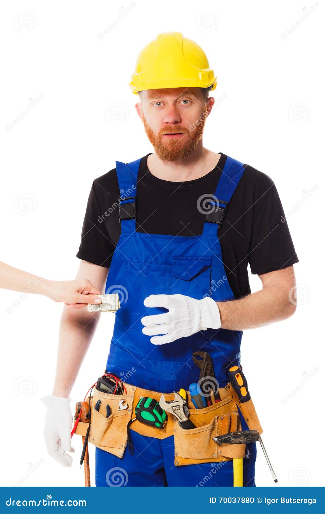 Man Builder with Set of Construction Tools Stock Photo - Image of work ...