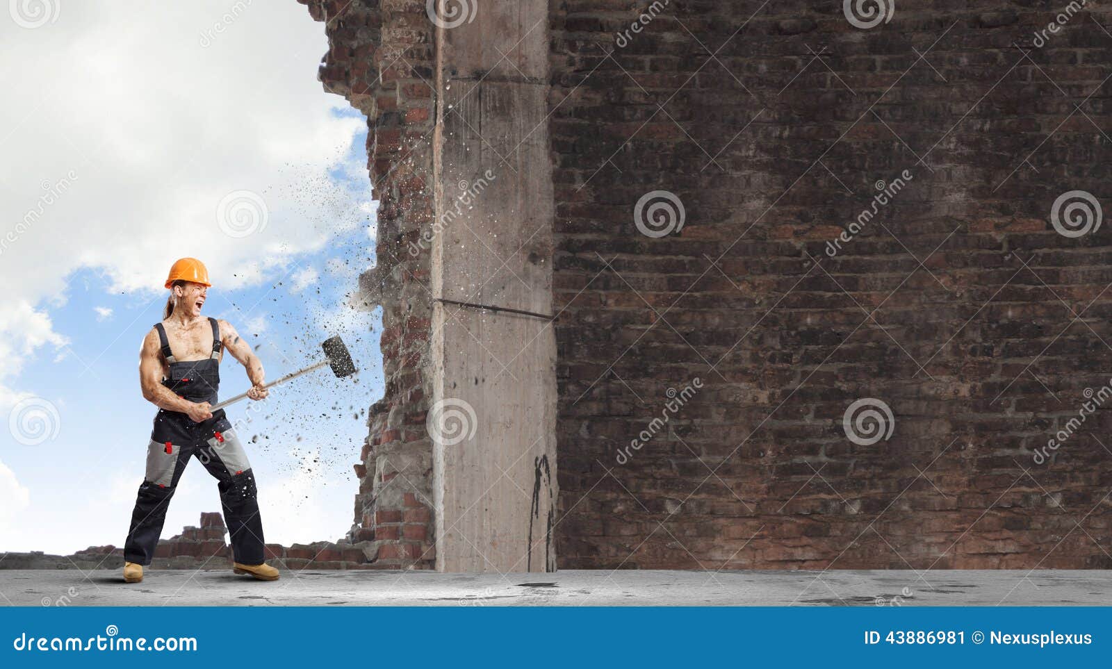 Man builder stock image. Image of rage, demolition, builder - 43886981