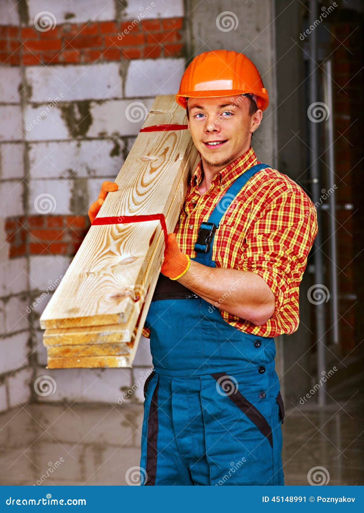 Man in builder uniform. stock image. Image of craftsman - 45148991