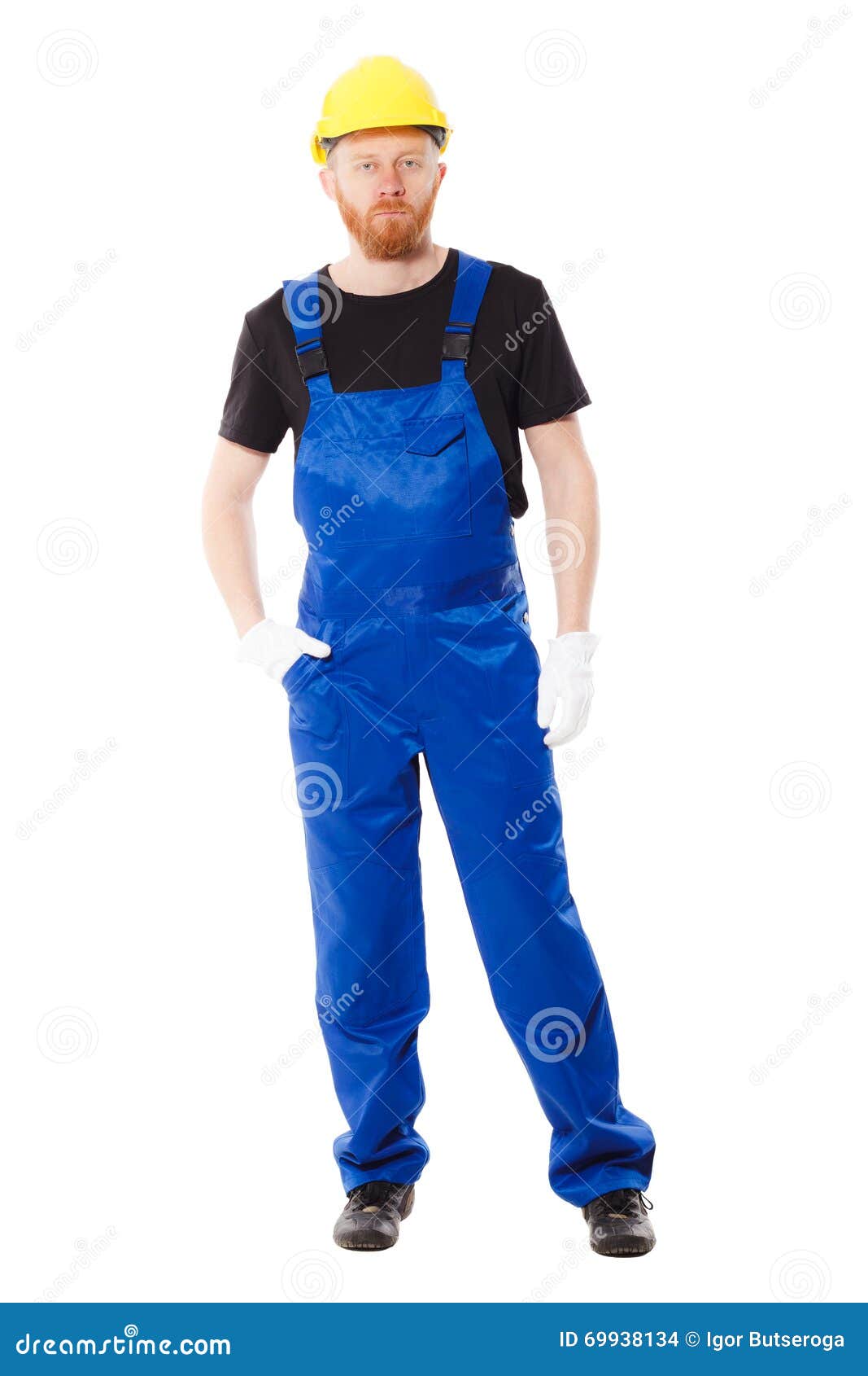 Man Builder in the Uniform, Isolated Stock Photo - Image of laborer ...