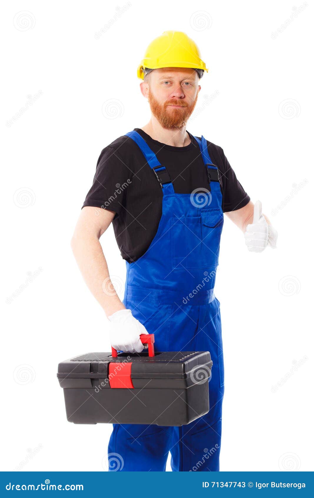 Man Builder in the Uniform, Isolated Stock Image - Image of work ...