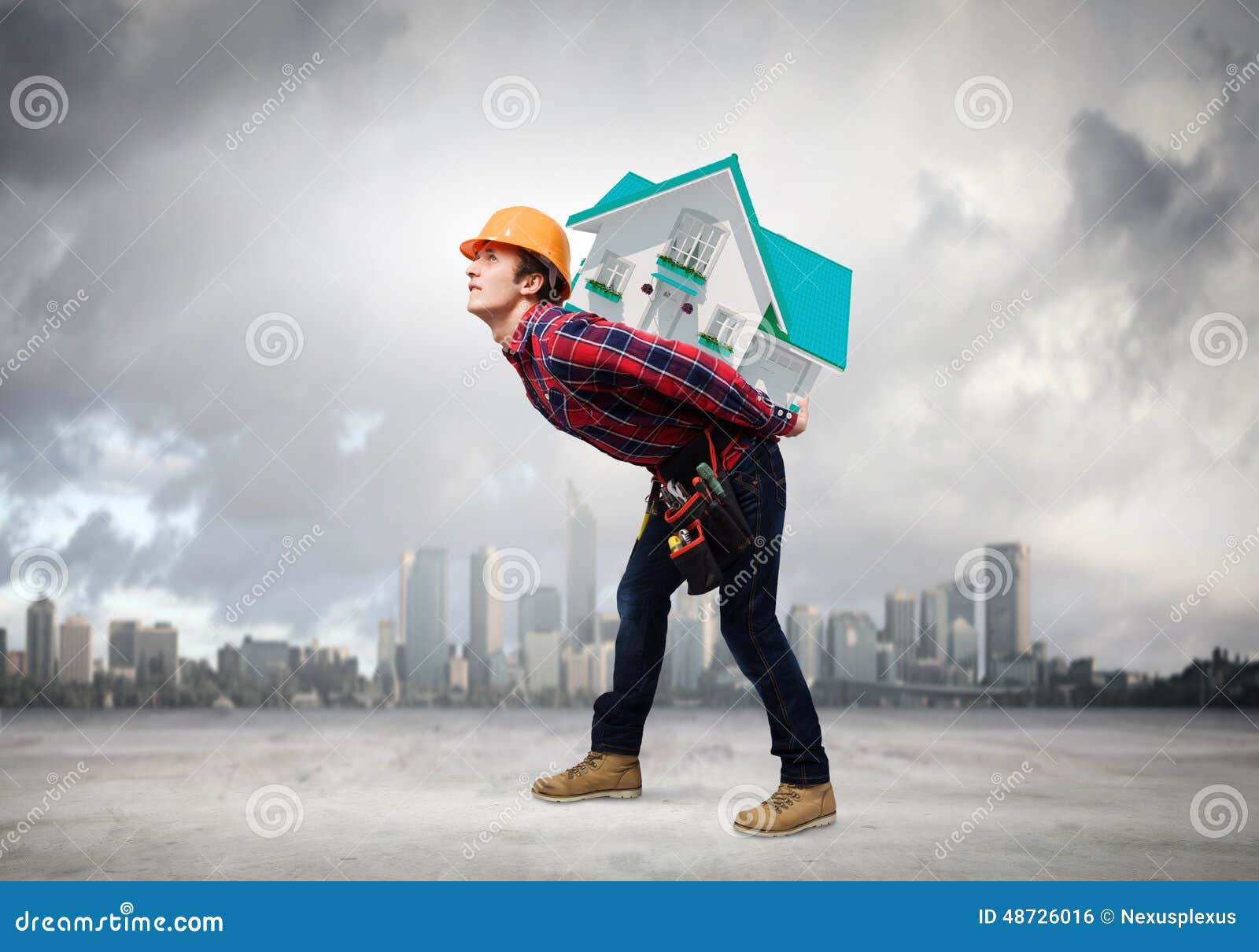 Man builder stock photo. Image of empty, builder, helmet - 48726016