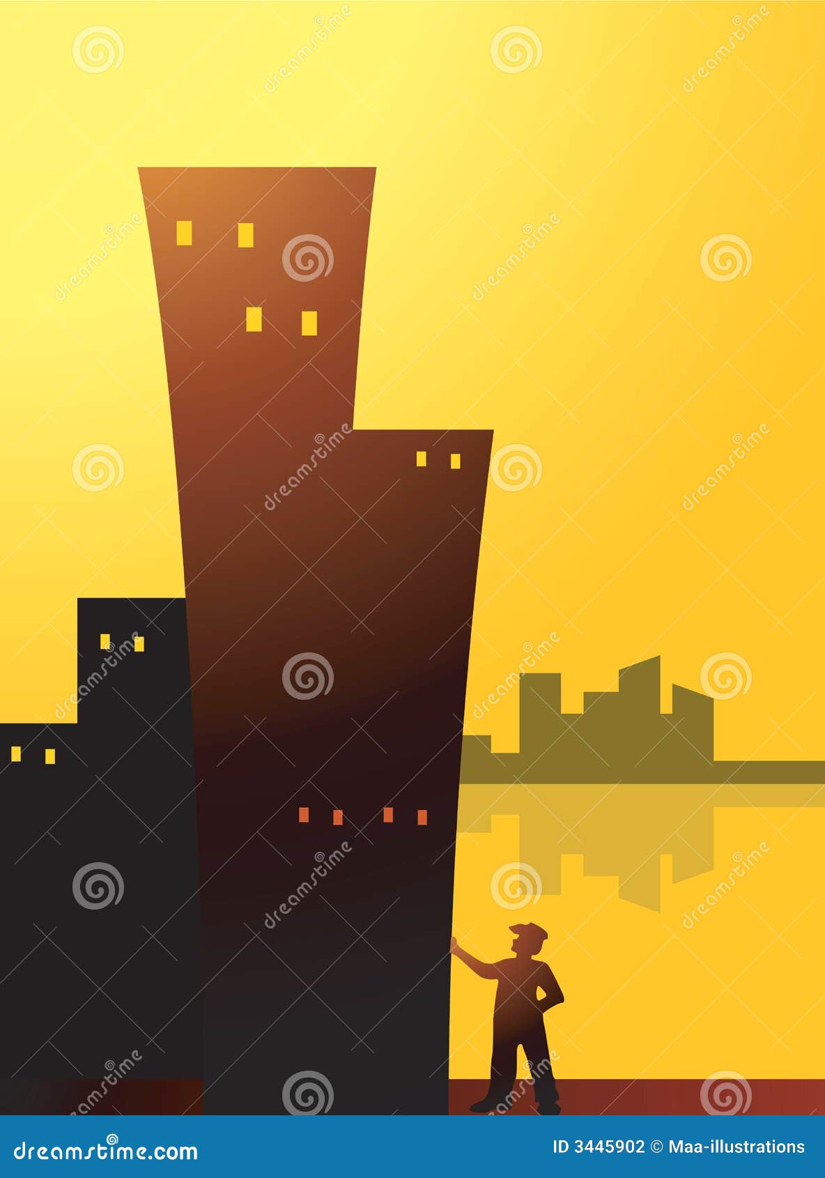 Man beside the building stock vector. Illustration of flat - 3445902