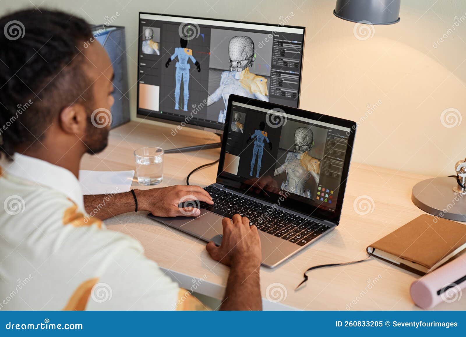 Man Building Digital 3D Models Stock Image - Image of career, digital ...