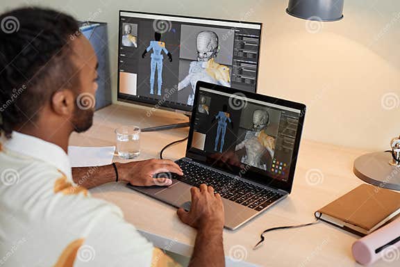 Man Building Digital 3D Models Stock Image - Image of career, digital ...