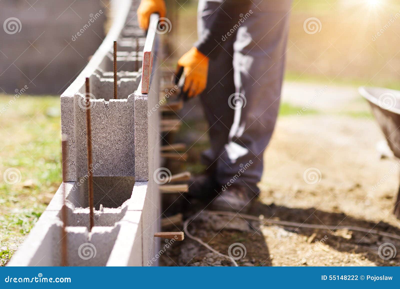 Man building a house stock photo. Image of outside, close - 55148222