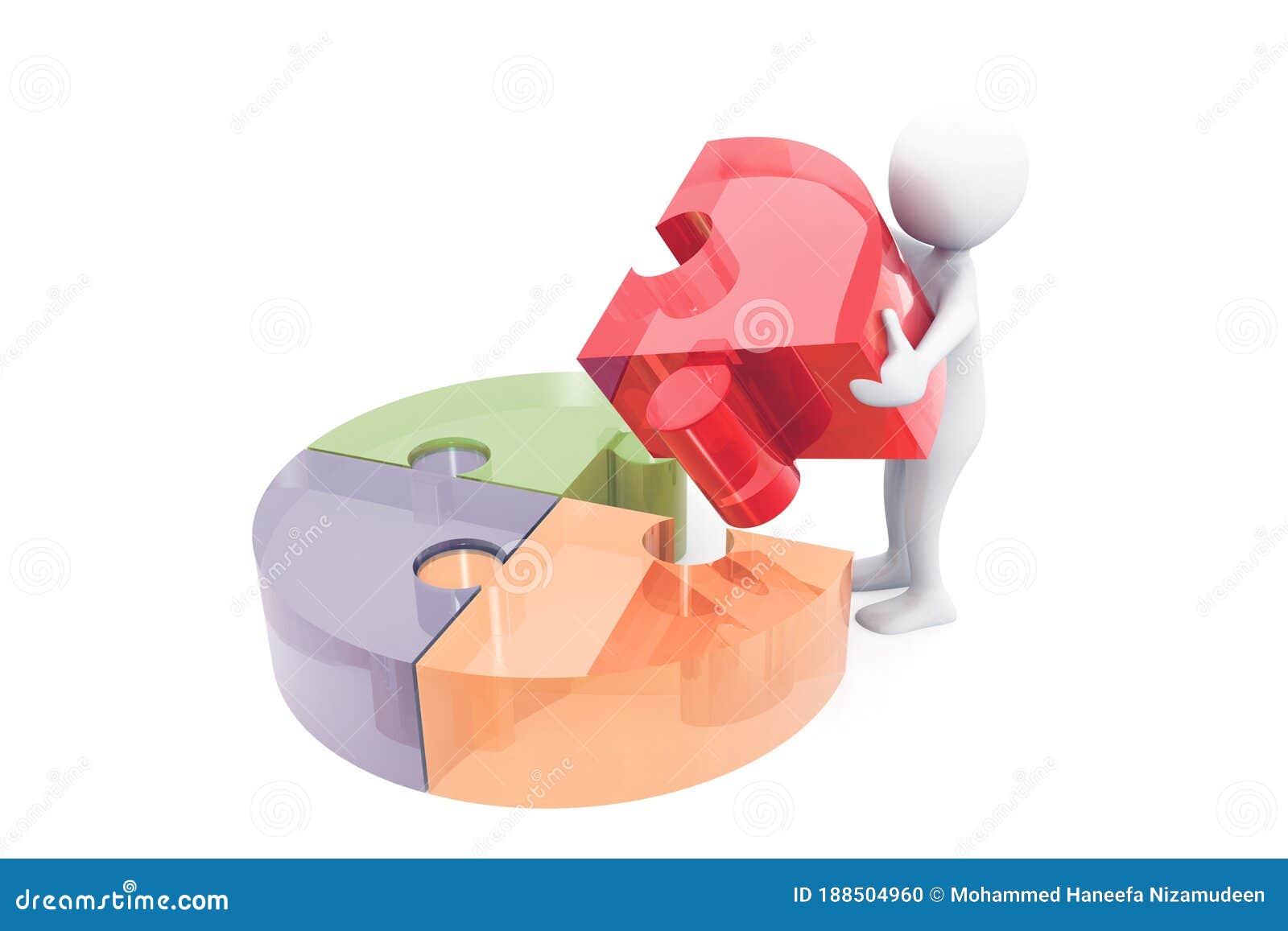 Man building puzzles stock illustration. Illustration of building ...