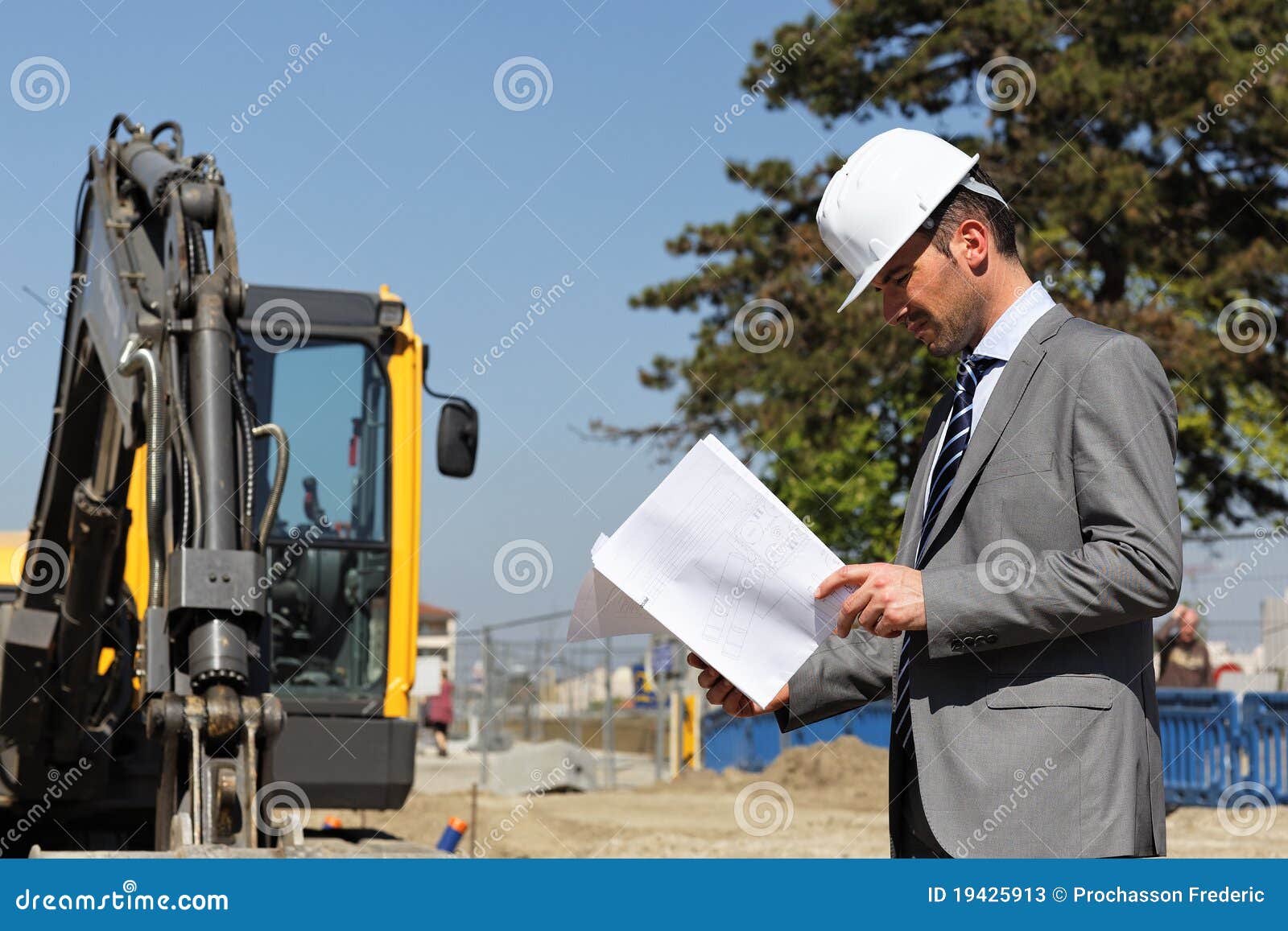 Man on building site stock image. Image of site, artisan - 19425913