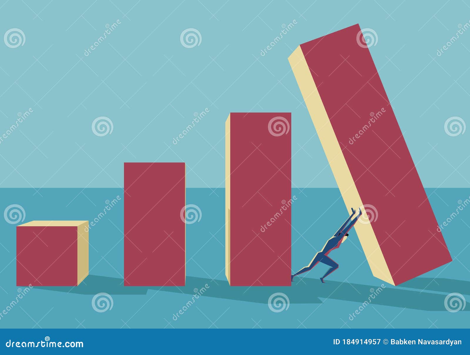 Man Building a Success Graphic Chart Stock Vector - Illustration of ...